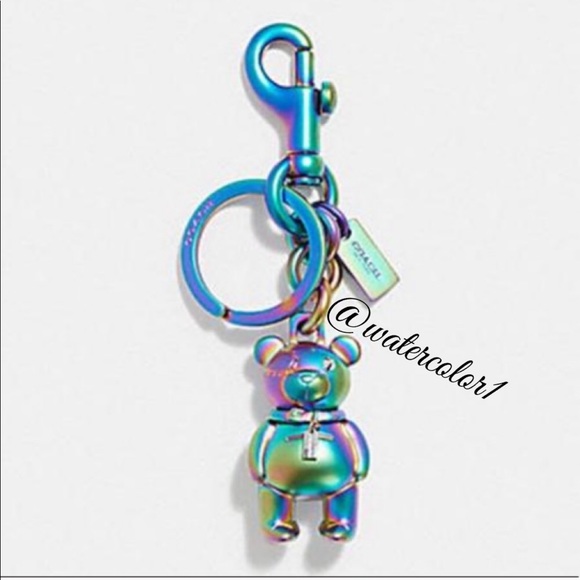 Coach | Accessories | Coach Hologram Iridescent 3d Teddy Bear Key Fob ...